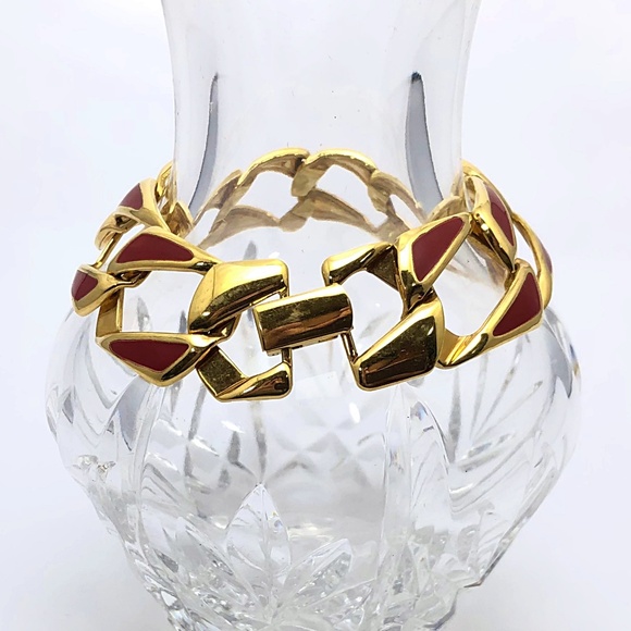 Napier | Jewelry | Vintage Napier Red Gold Chain Link Bracelet | Poshmark